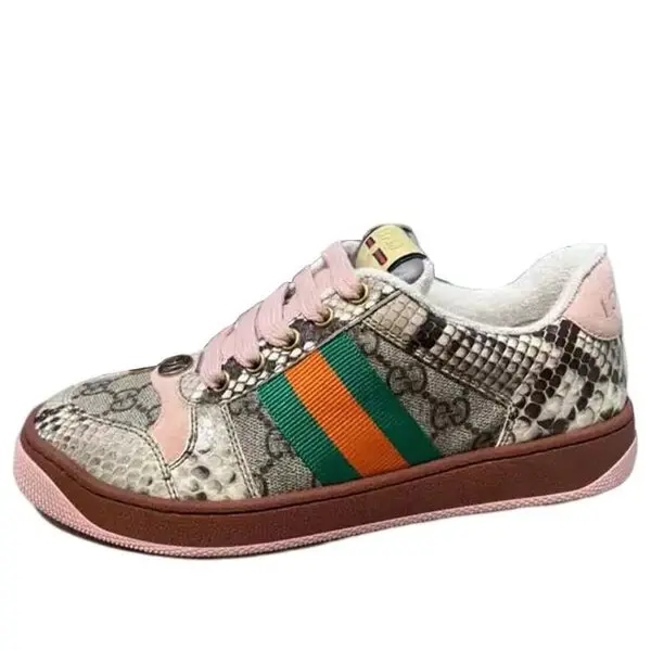 Gucci Screener Sneakers - Silver/green/orange