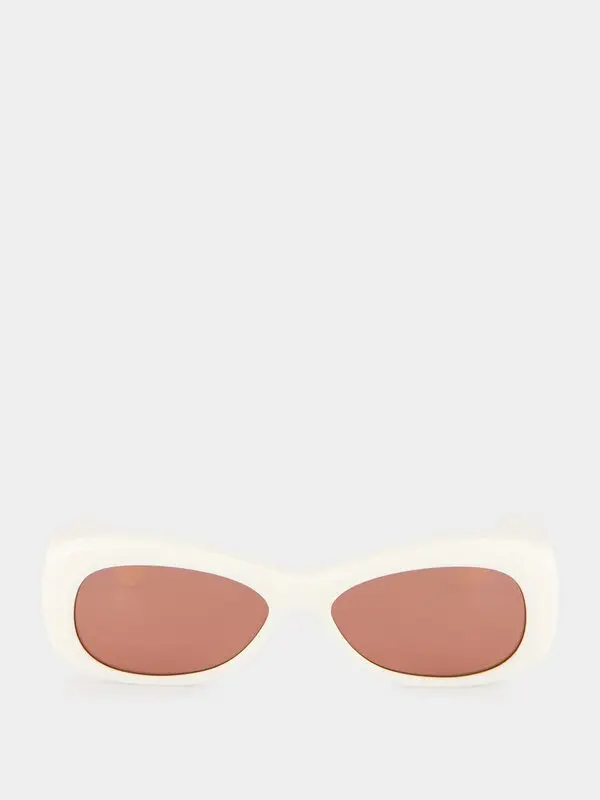PORT TANGER Oval Acetate Sunglasses - White