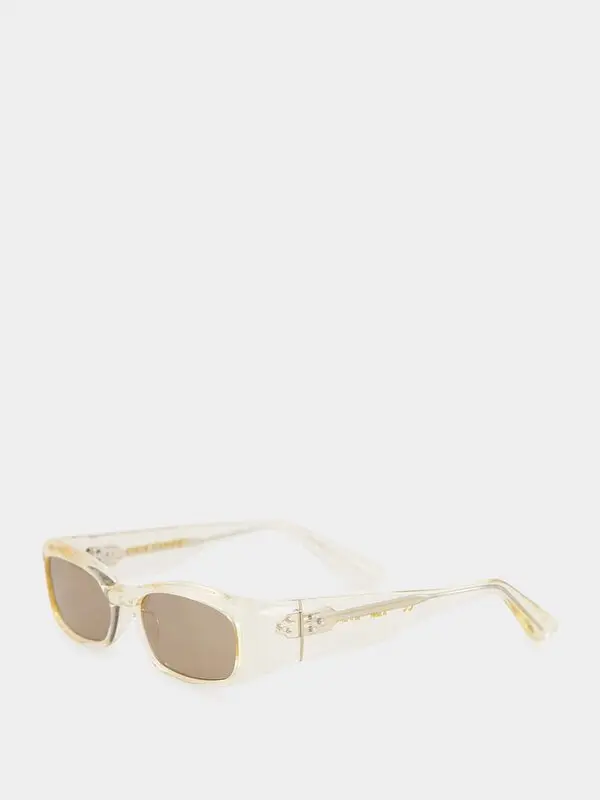 PORT TANGER Rectangle Acetate Sunglasses - Gold
