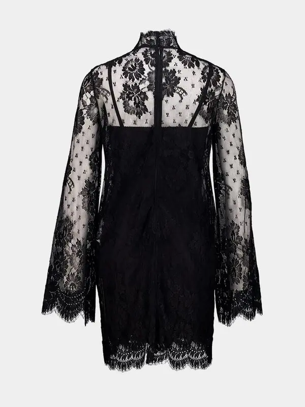 Dolce & Gabbana High Neck Lace Mini Dress
