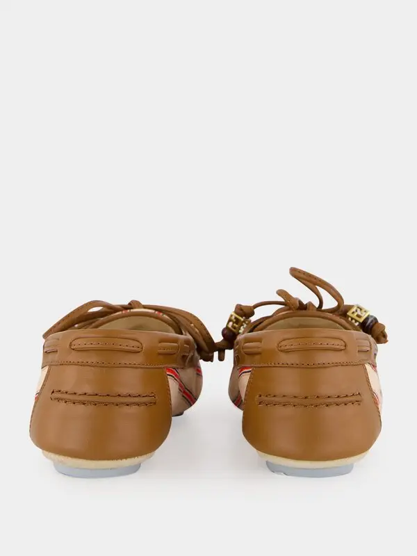 Fendi Ff Canvas Driving Loafers - Red