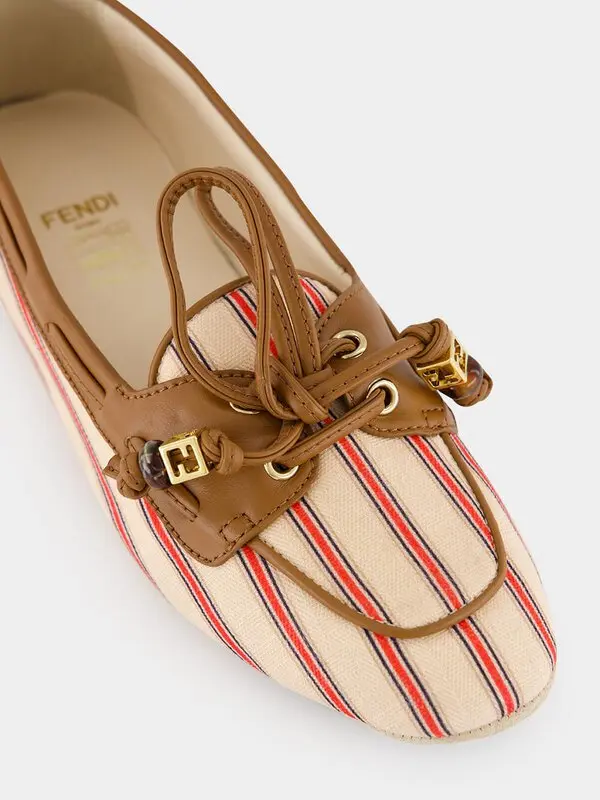 Fendi Ff Canvas Driving Loafers - Red