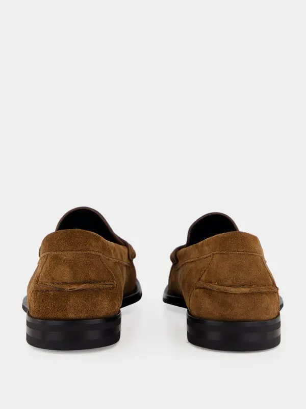 Prada Suede Penny Loafers - Brown