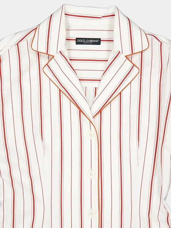 Dolce & Gabbana Striped Poplin Shirt - Red