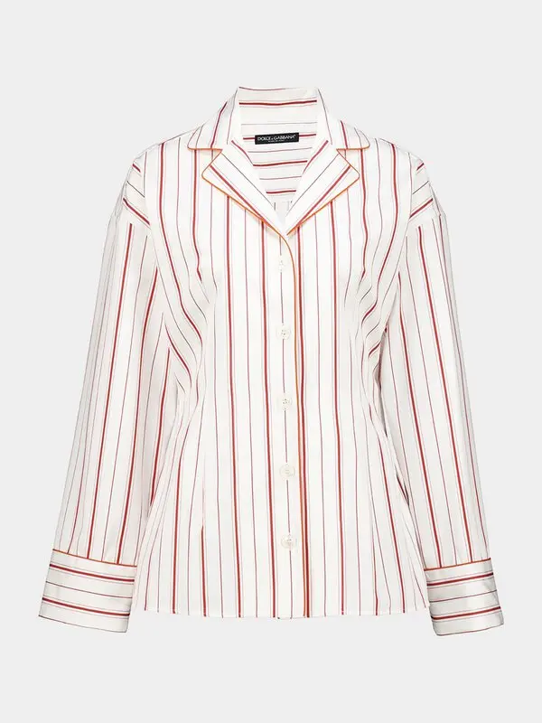Dolce & Gabbana Striped Poplin Shirt - Red