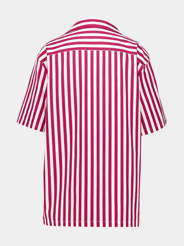 Dolce & Gabbana Striped Cotton Blend Short Sleeve Shirt