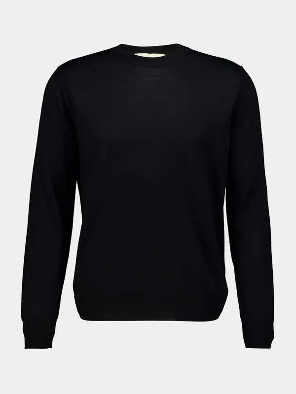Valentino Garavani Virgin Wool Crew Neck Jumper - Black