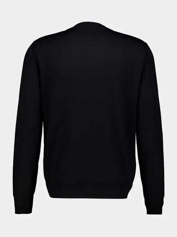 Valentino Garavani Virgin Wool Crew Neck Jumper - Black