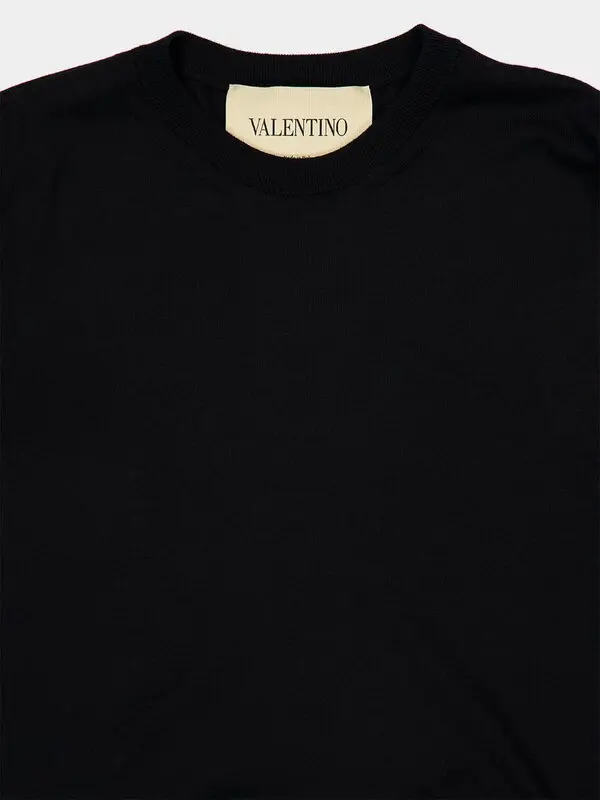 Valentino Garavani Virgin Wool Crew Neck Jumper - Black