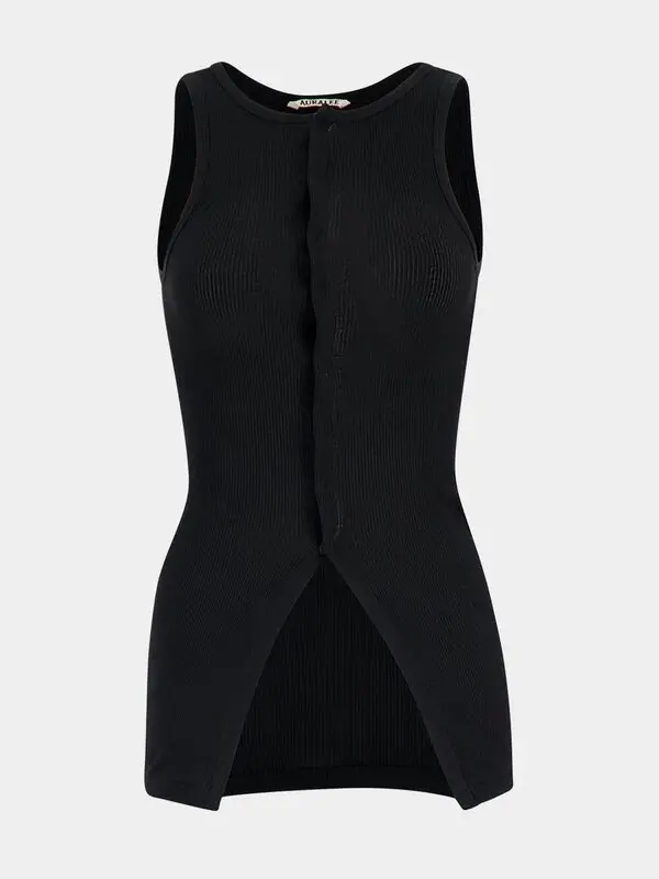 Auralee Organic Soft Rib Tank - Black