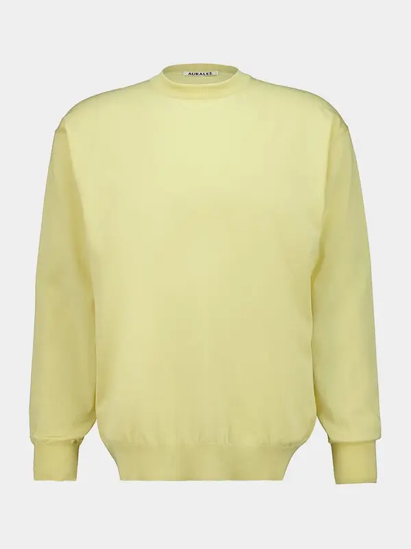 Auralee Beige Giza Knit Pullover - Yellow