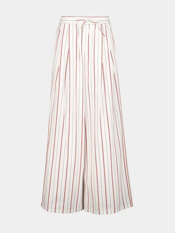 Dolce & Gabbana Striped Poplin Wide-leg Trousers - Red