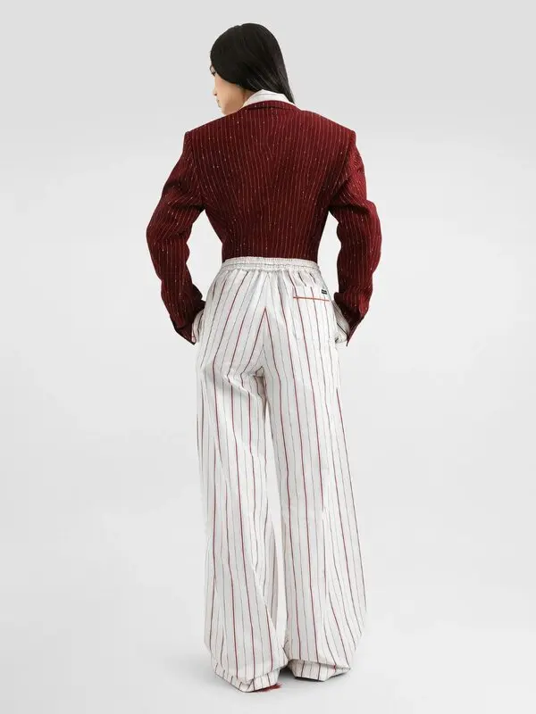 Dolce & Gabbana Striped Poplin Wide-leg Trousers - Red