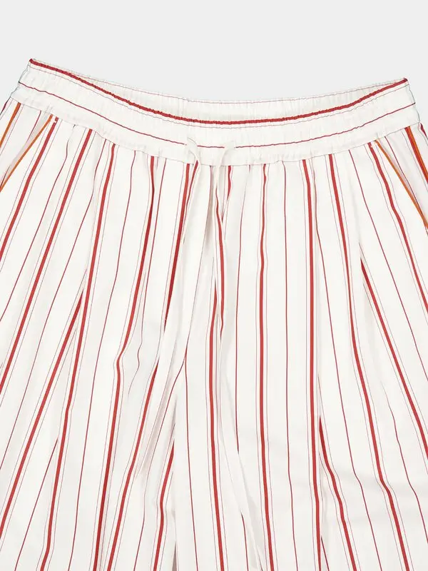Dolce & Gabbana Striped Poplin Wide-leg Trousers - Red