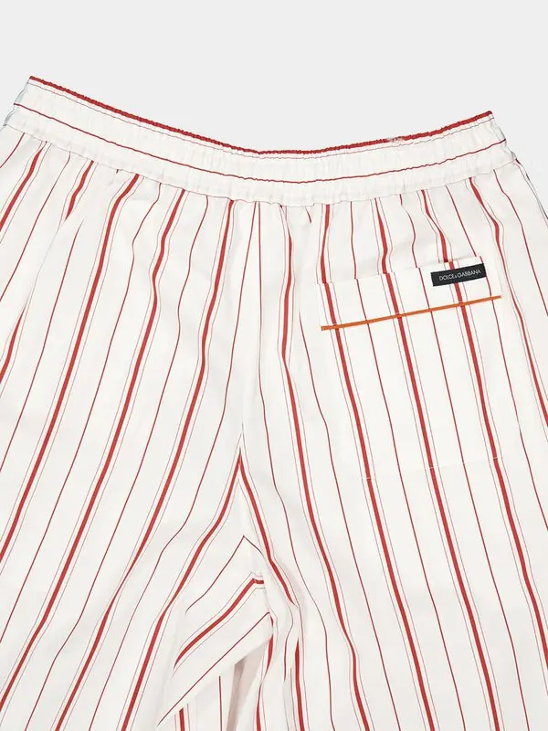 Dolce & Gabbana Striped Poplin Wide-leg Trousers - Red