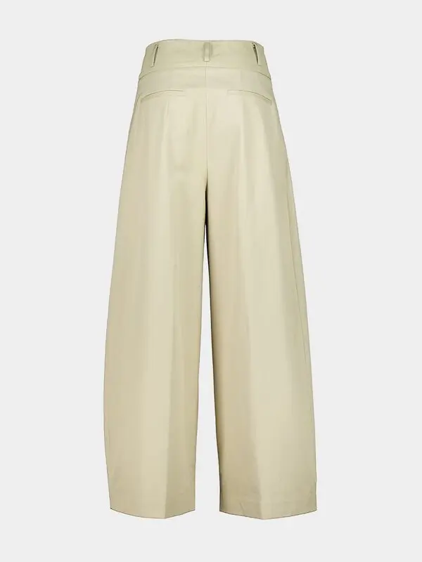 Altuzarra Wilson Wide-leg Cotton Trousers In Sapling - Beige