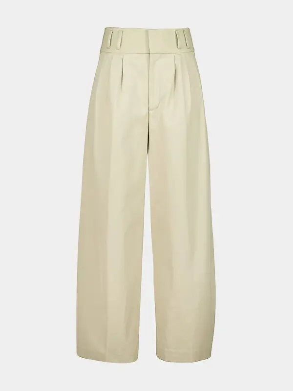 Altuzarra Wilson Wide-leg Cotton Trousers In Sapling - Beige