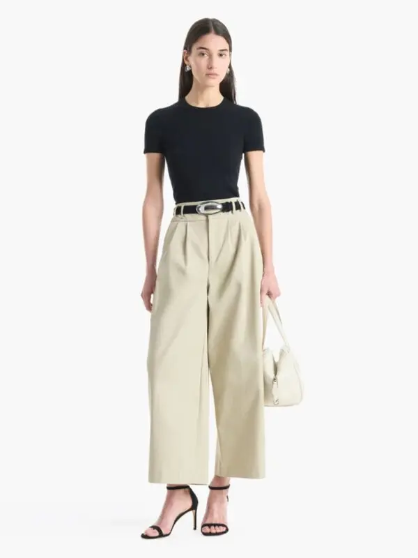 Altuzarra Wilson Wide-leg Cotton Trousers In Sapling - Beige