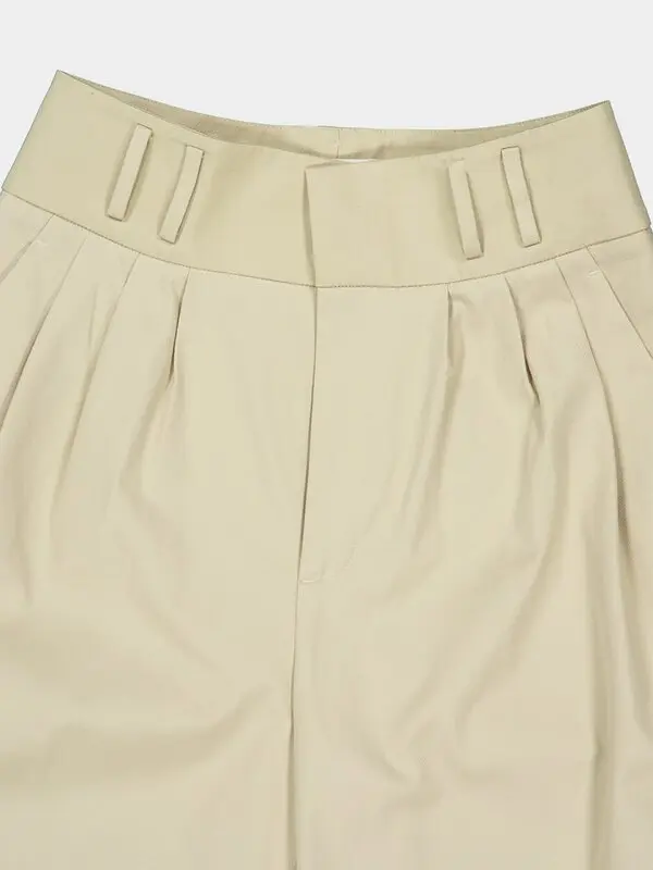 Altuzarra Wilson Wide-leg Cotton Trousers In Sapling - Beige