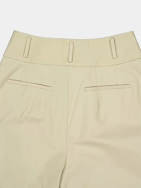 Altuzarra Wilson Wide-leg Cotton Trousers In Sapling - Beige
