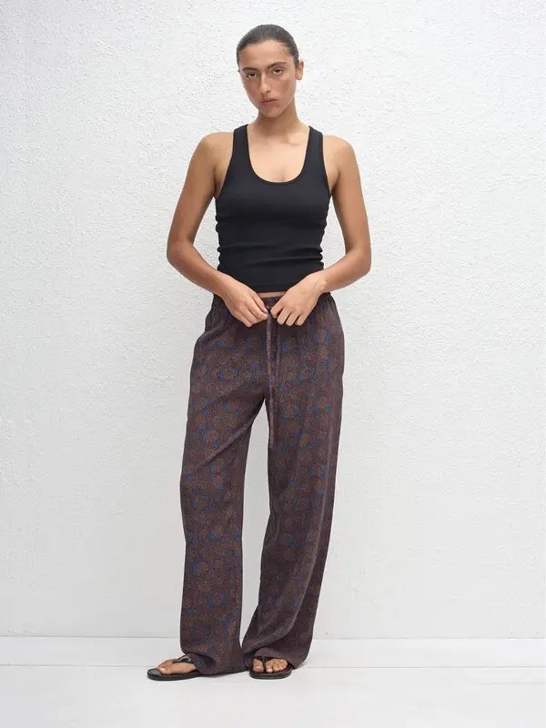Matteau Marrakesh Silk Casual Trousers - Brown