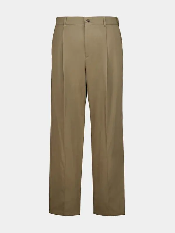 Valentino Garavani Cotton Gabardine Chino Trousers - Beige
