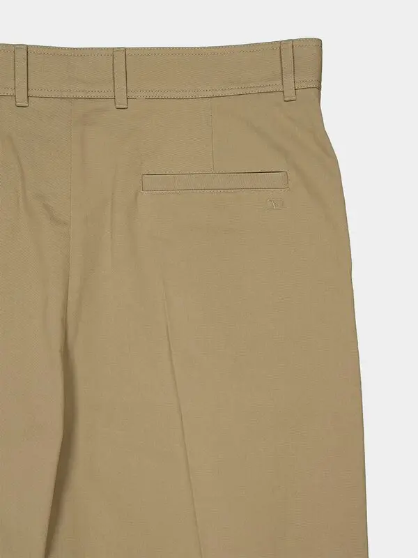 Valentino Garavani Cotton Gabardine Chino Trousers - Beige
