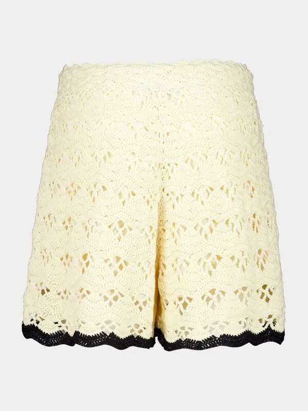 Zimmermann Aster Crochet Shorts - Beige
