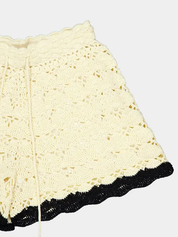 Zimmermann Aster Crochet Shorts - Beige