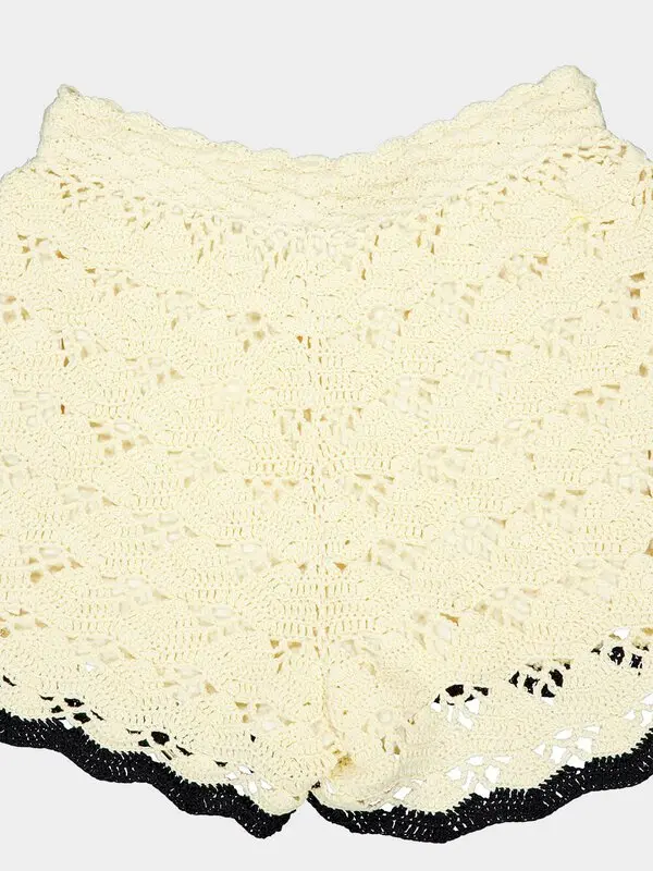 Zimmermann Aster Crochet Shorts - Beige