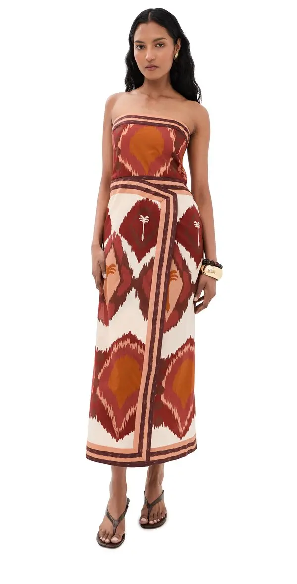 Johanna Ortiz Ancient Peru Ankle Dress - Ecru/wine