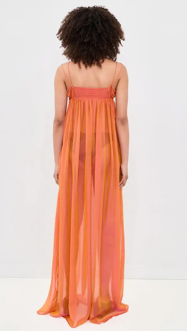 HOUSE OF AAMA Anancy Iridescent Silk Maxi Dress