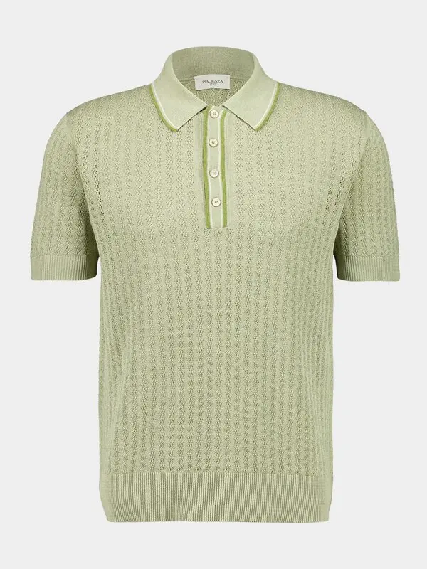 PIACENZA CASHMERE 1733 Light Linen Polo Shirt - Green