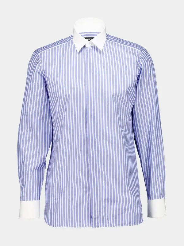 TOM FORD White And Cotton Stripe Shirt