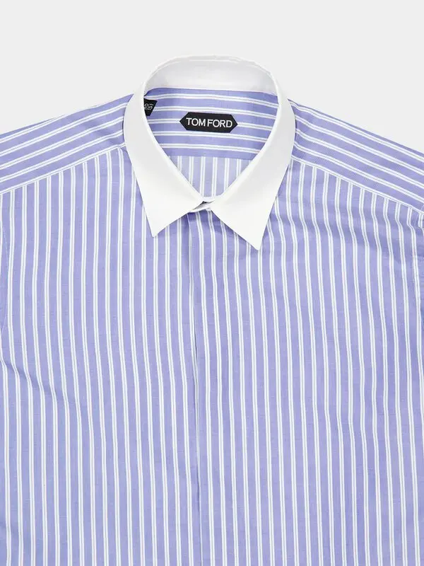 TOM FORD White And Cotton Stripe Shirt