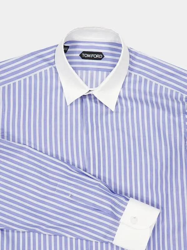 TOM FORD White And Cotton Stripe Shirt