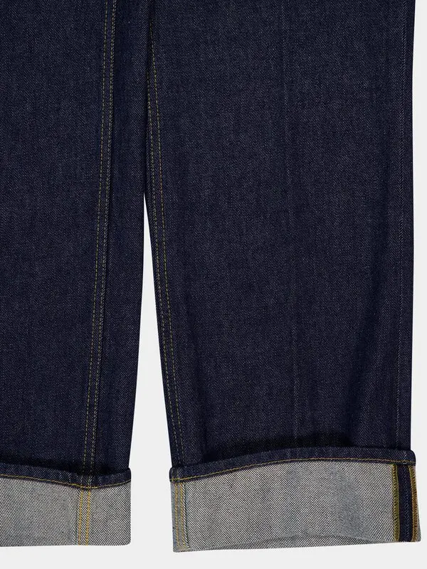 FRAME Dark Trapunto Denim Trousers