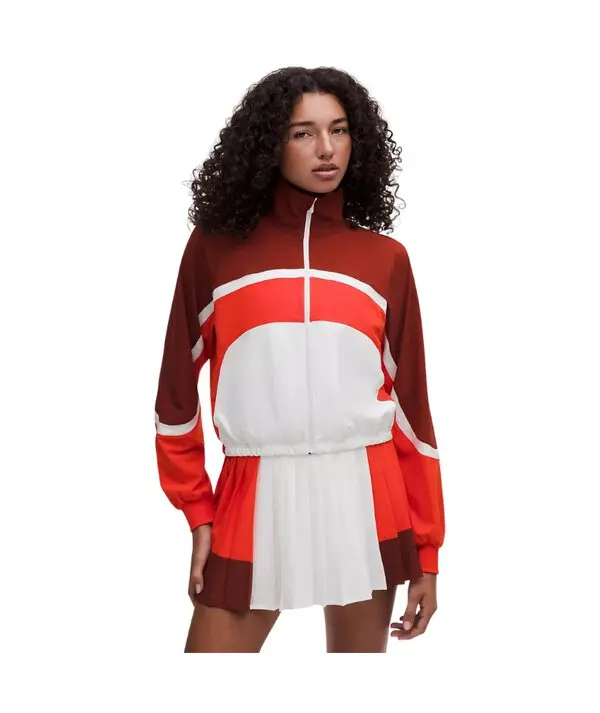 Lululemon Court Champ Tennis Jacket - White/cherry Ember/cranberry Charm