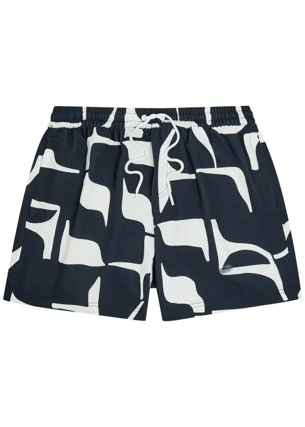RAITH Massira Patterned Swim Shorts - Navy