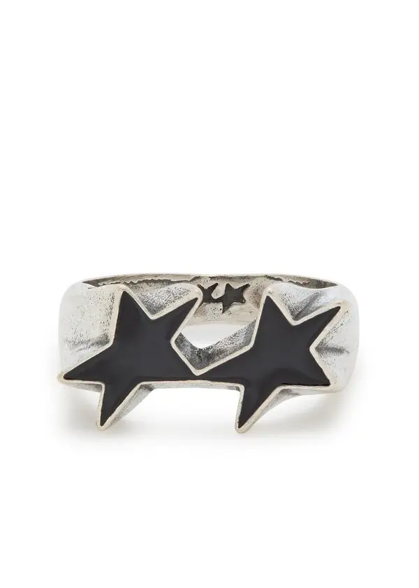 TWOJEYS Icon Enamelled Sterling-plated Ring - Silver