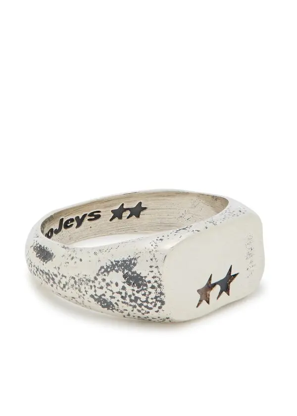 TWOJEYS Elongated Sterling -plated Brass Signet Ring