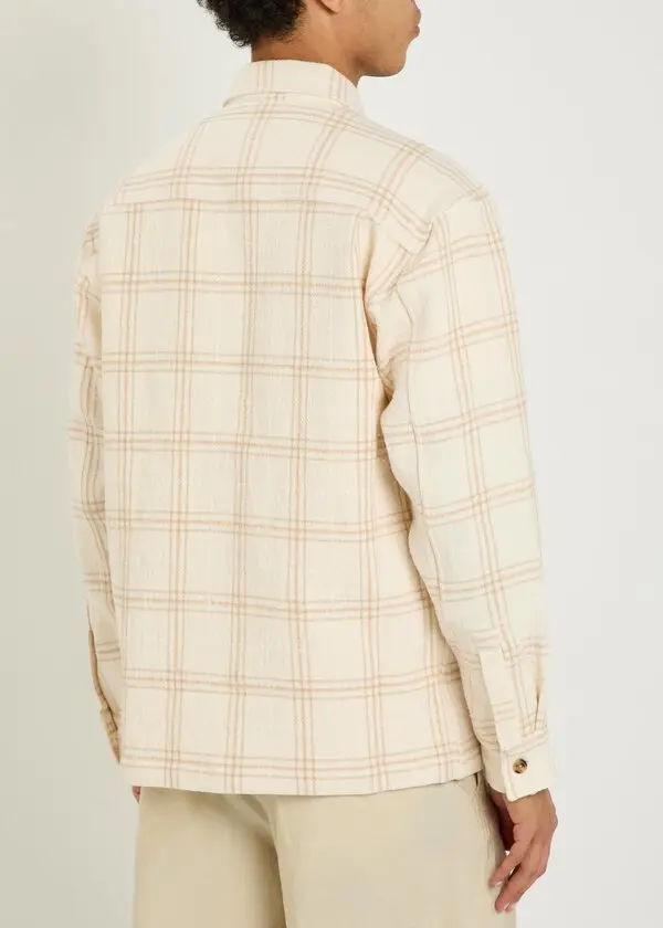 Nn07 Adwin Checked Cotton-blend Overshirt - White