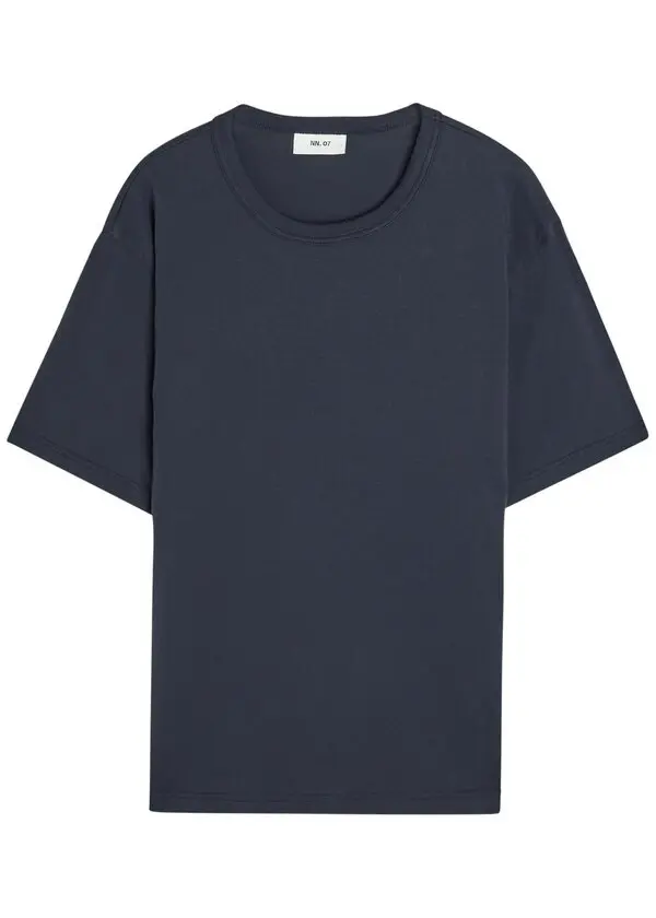 Nn07 Jett Printed Cotton T-shirt - Navy