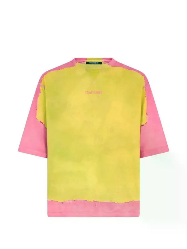 Roberto Cavalli Logo-print Dip-dye T-shirt