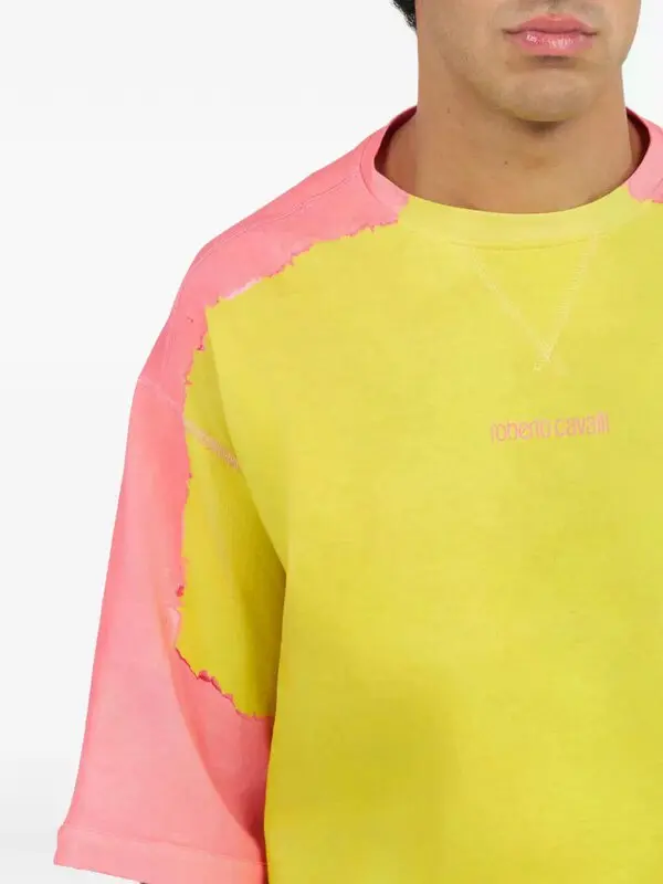 Roberto Cavalli Logo-print Dip-dye T-shirt