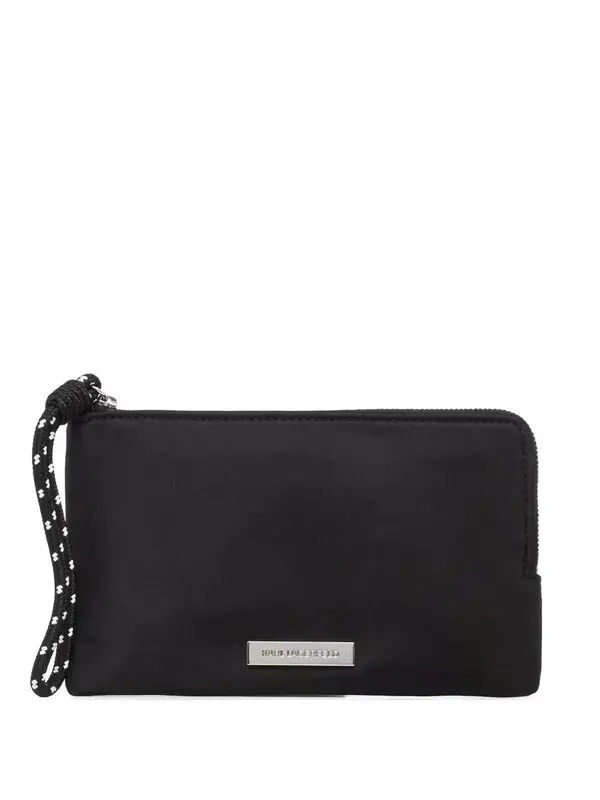 Karl Lagerfeld Logo Plaque Rope-trim Clutch Bag - Black