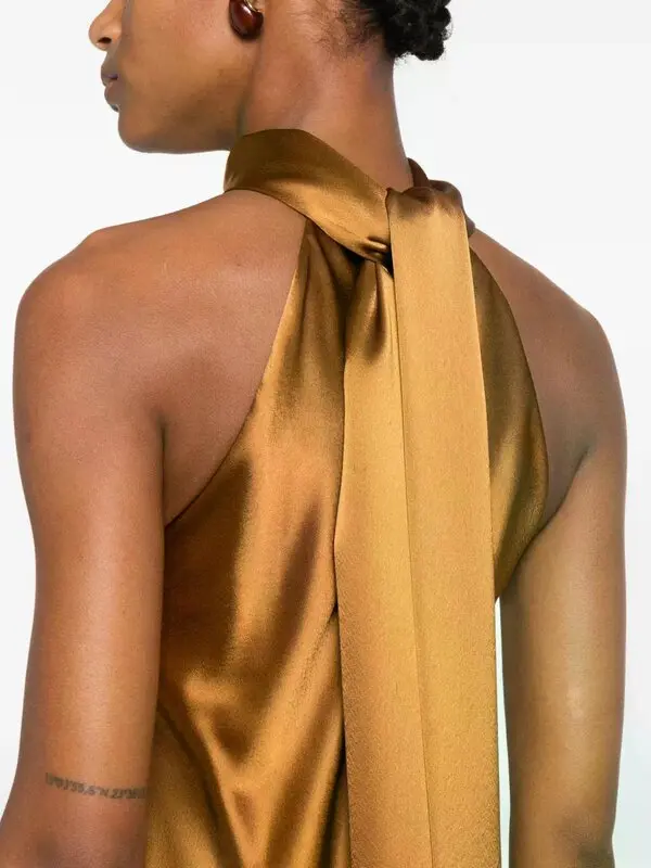 Galvan Sienna Satin Halterneck Gown