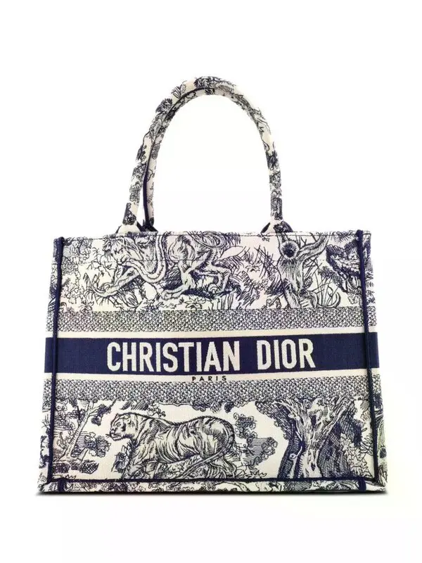Dior Embroidered Canvas Medium Tote Bag