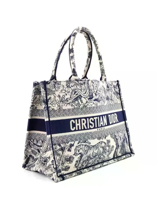 Dior Embroidered Canvas Medium Tote Bag
