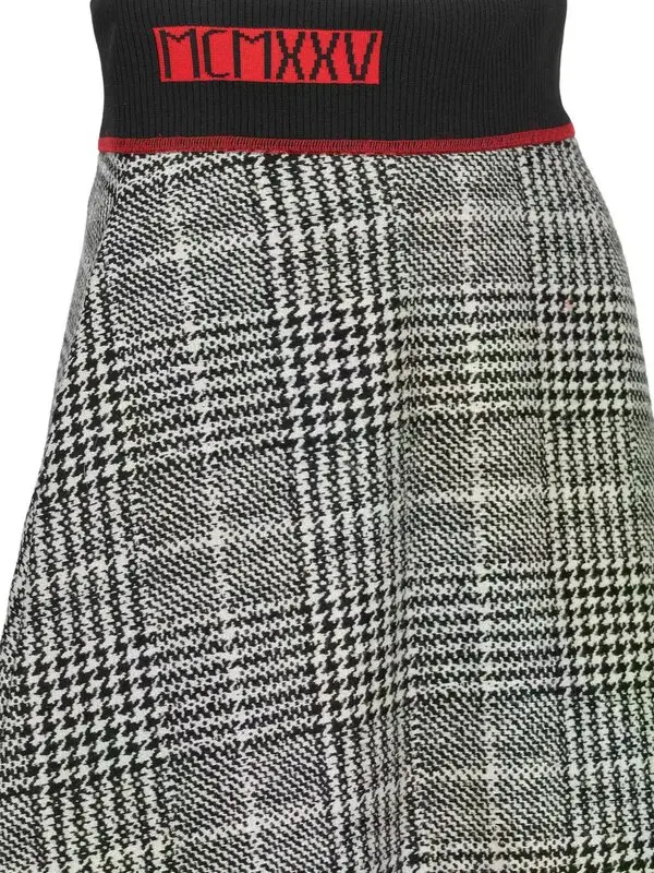 Fendi Houndstooth Intarsia Knit A-line Skirt